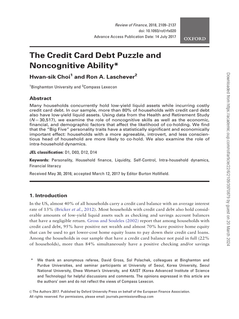 Debt Puzzle | PDF | Survey Methodology | Debt Debt Puzzle | PDF | Survey Methodology | Debt