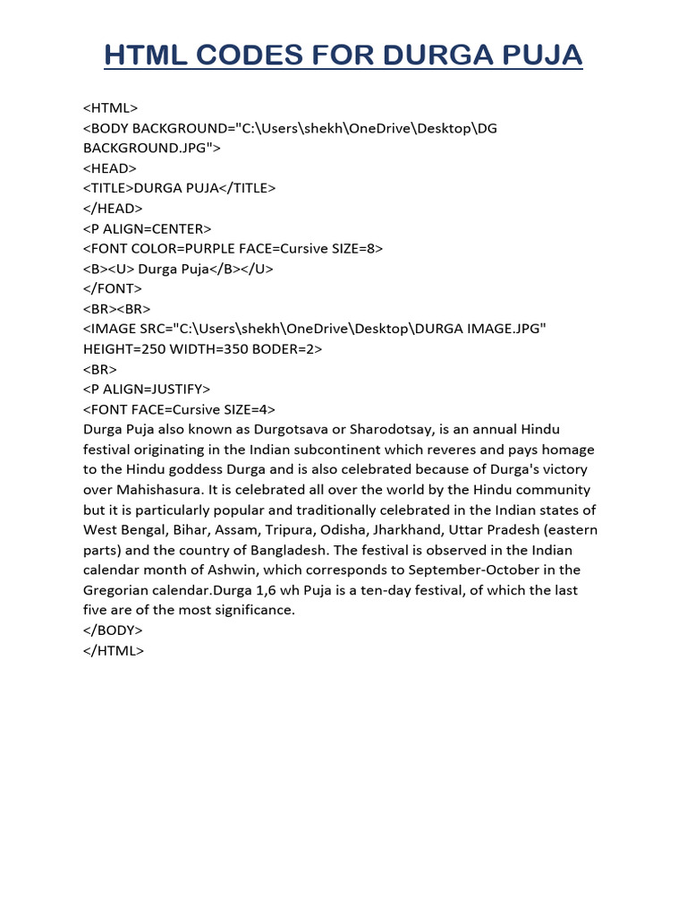 Durga Puja Code PDF | PDF | Career & Growth