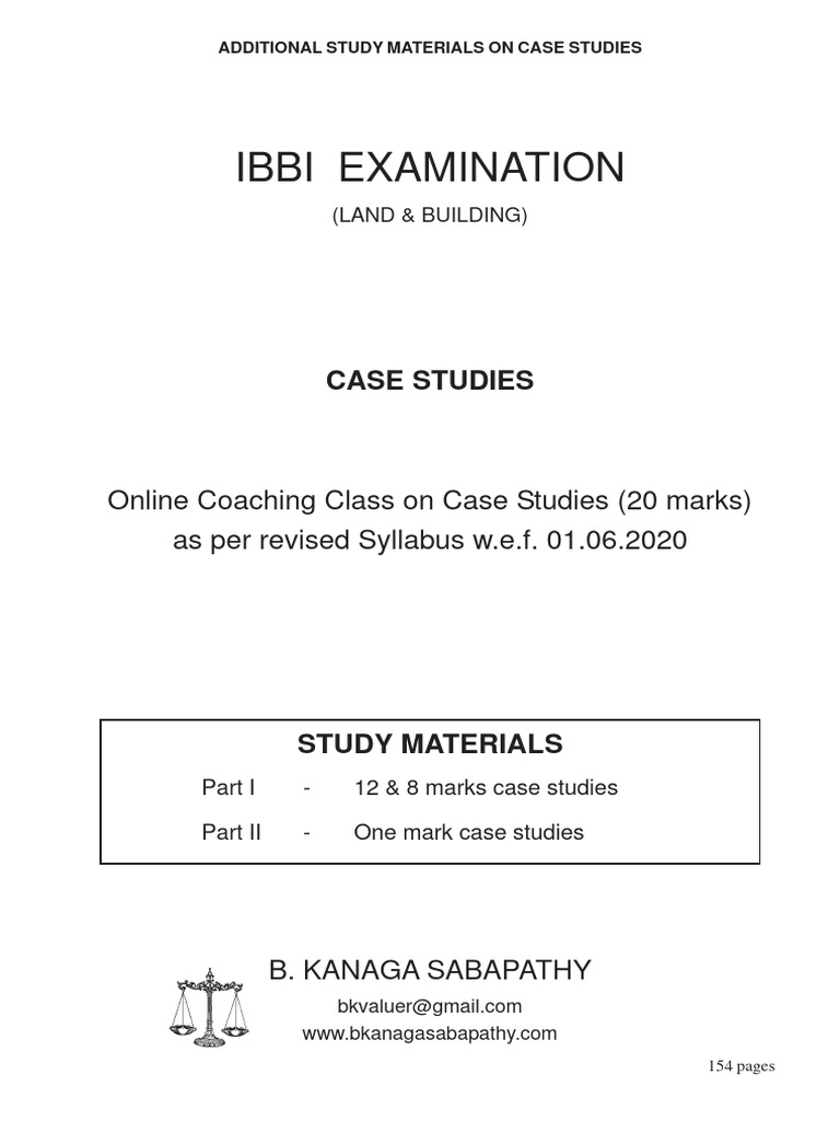 1 & 2 Mark Case Studies | PDF | Depreciation | Real Estate Appraisal
