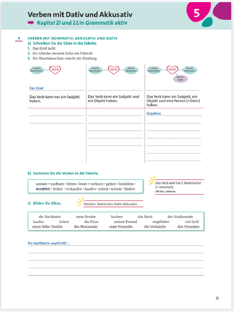 Verben mit Dat und Akk | PDF