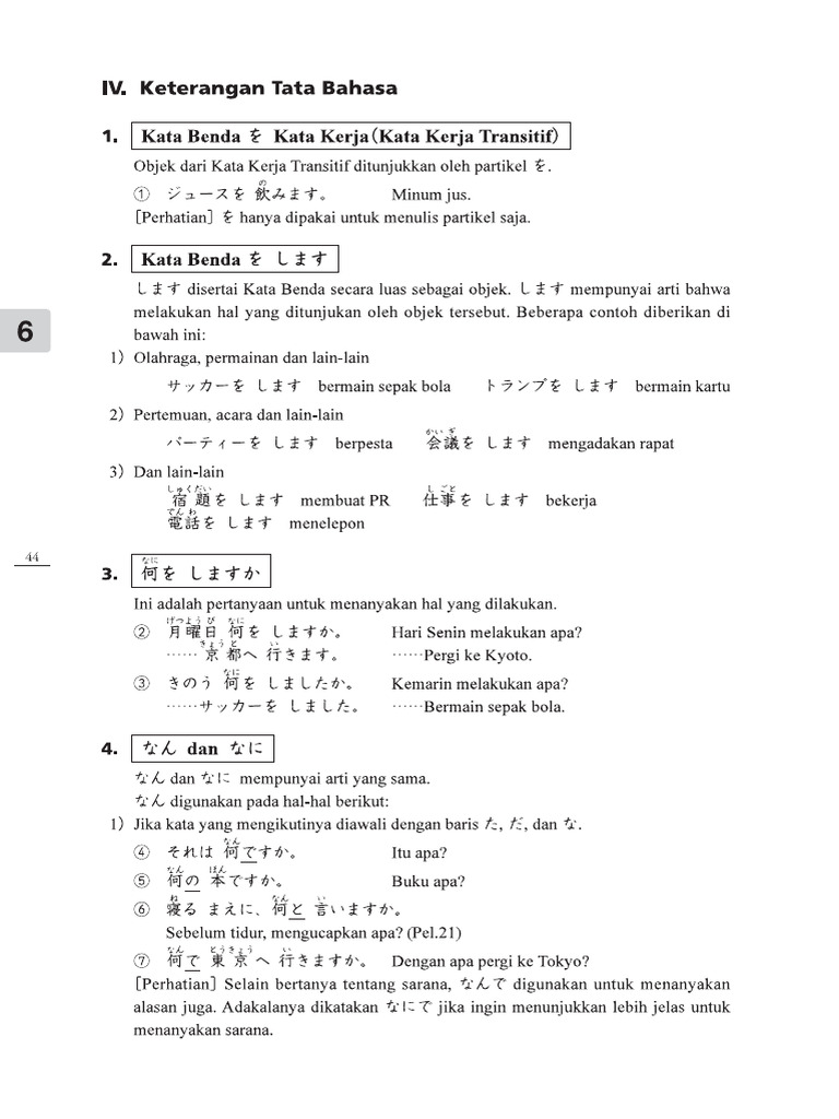 Penjelasan Minna No Nihongo 1 Bab 6 10 | PDF