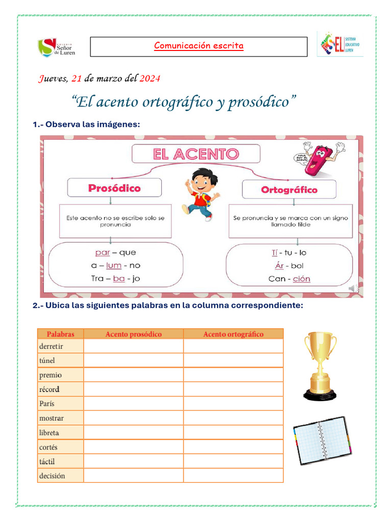 Ficha II - Acento Ortografico y Prosodico - Jueves 21 Marzo PDF | PDF