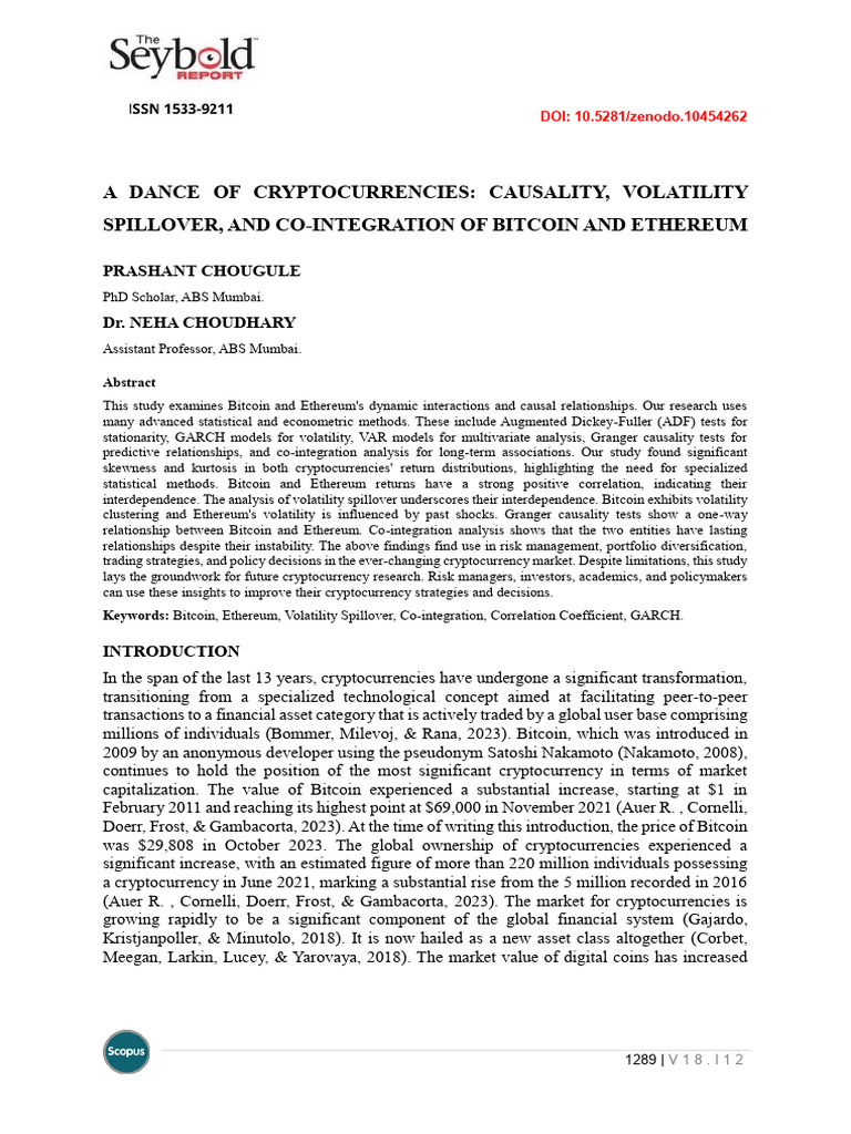 A Dance of Cryptocurrencies: Causality, Volatility Spillover, and Co ...