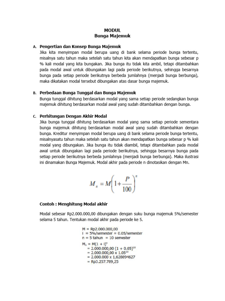 Modul Bunga Majemuk | PDF | Bisnis
