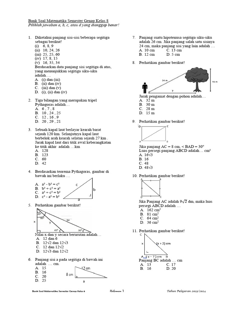 LATIHAN - Pts - Genap - 8 - Ok MTK PTS Genap | PDF