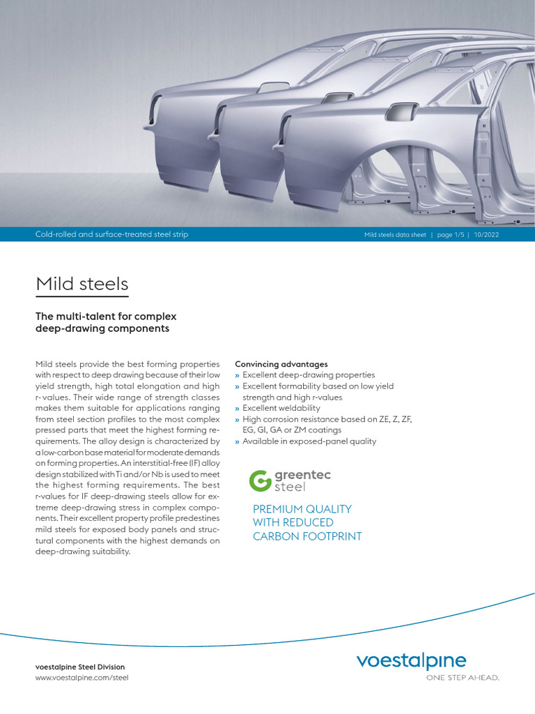 Mild Steels Data Sheet Overview | PDF | Sheet Metal | Steel