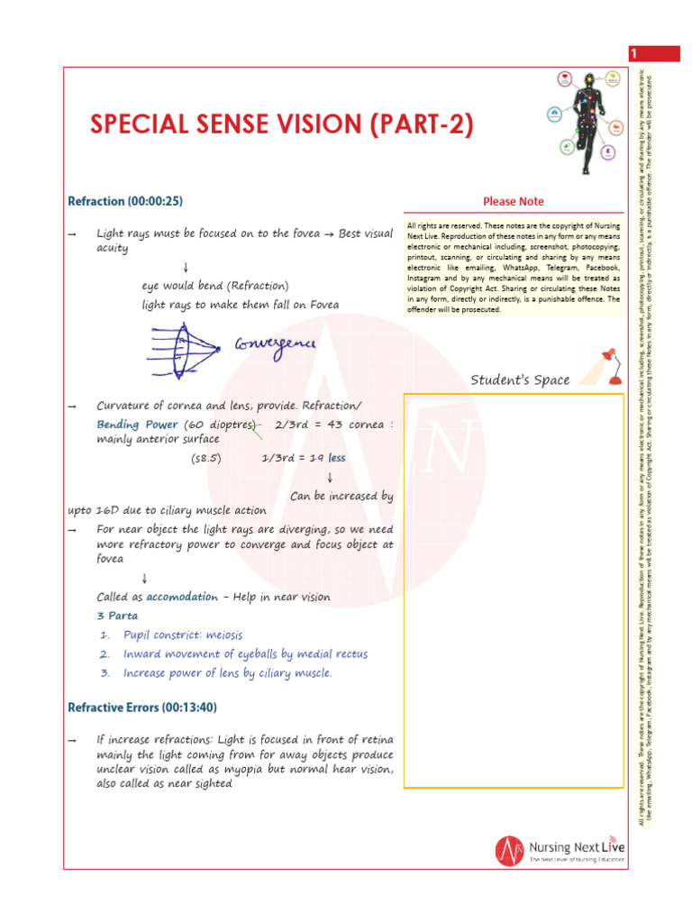 Special Sense Vision (Part-2) | Download Free PDF | Myopia | Human Eye