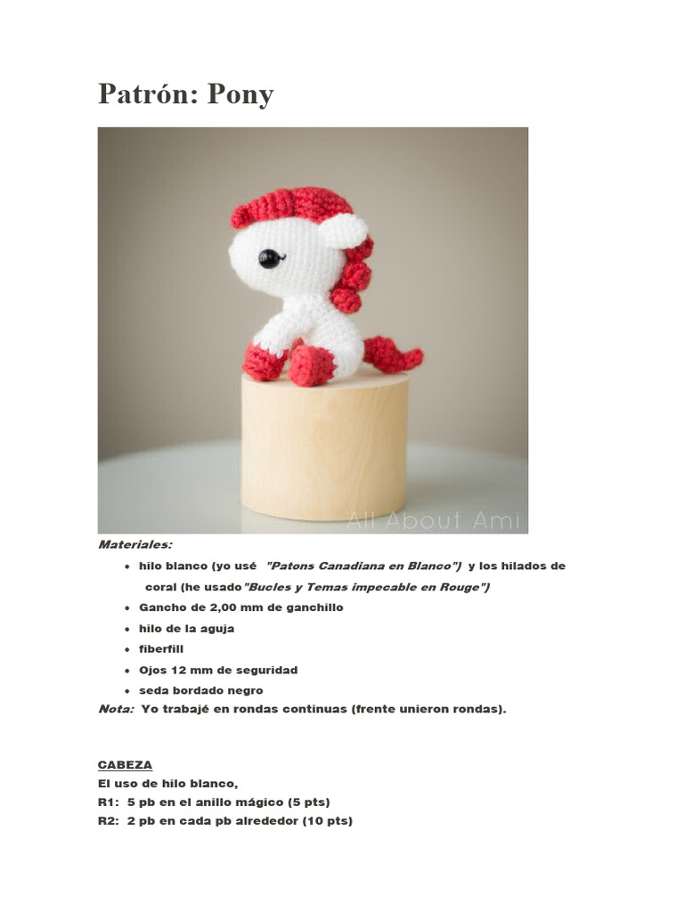 Patrón Pony Gumi | PDF