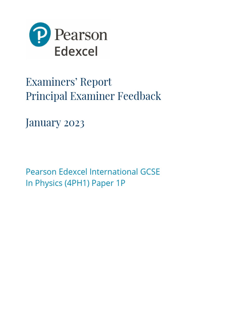 IGCSE Jan 23 P1 Examiner Report | PDF | Heat | Physical Sciences