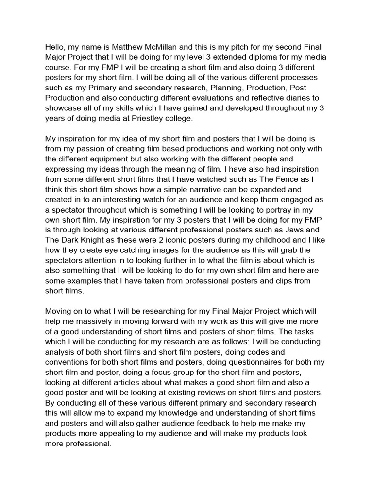 FMP Pitch Script | PDF | Human Communication | Cognition