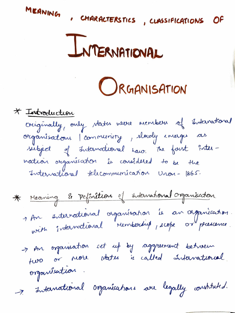 Characteristics of International Organizations | PDF | Wellness