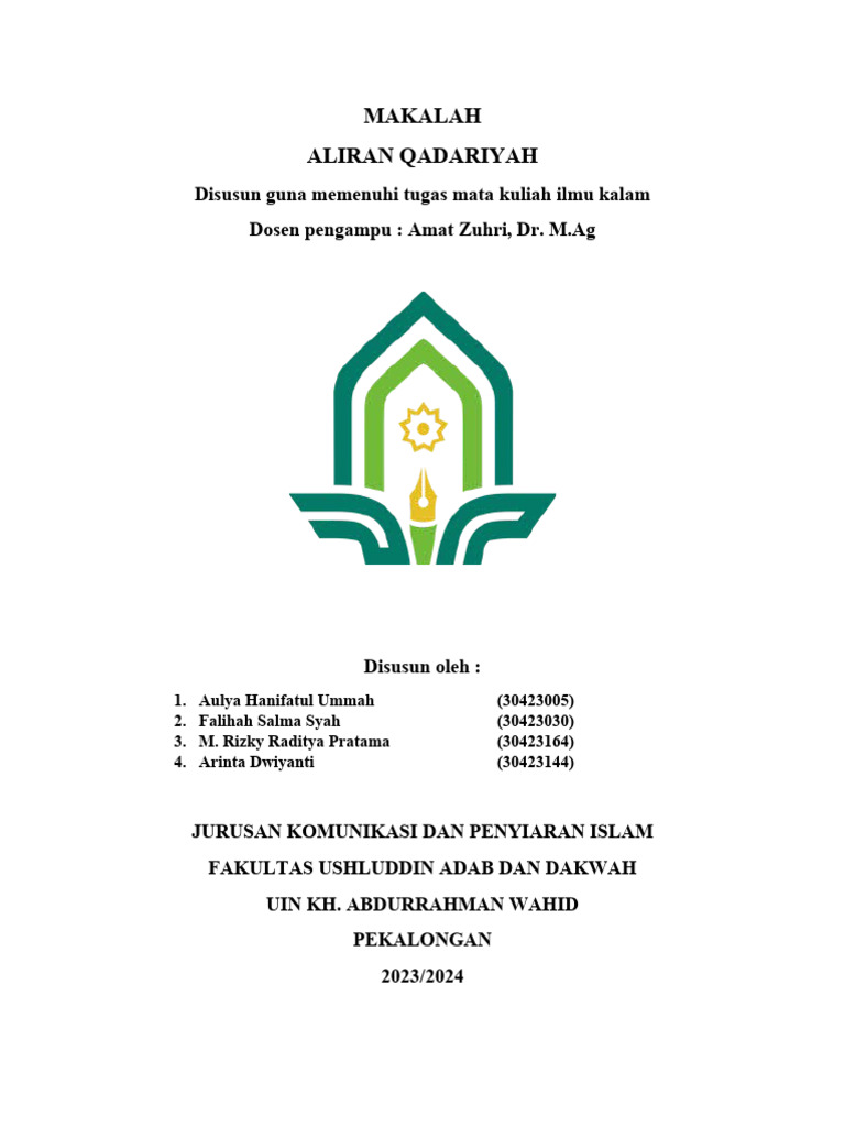 Aliran Qadariyah - Ilmu Kalam (A) | PDF