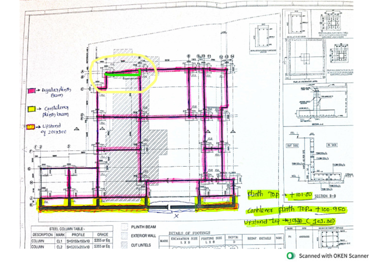 Rachenahalli Plinth Beam Framing Plan | PDF