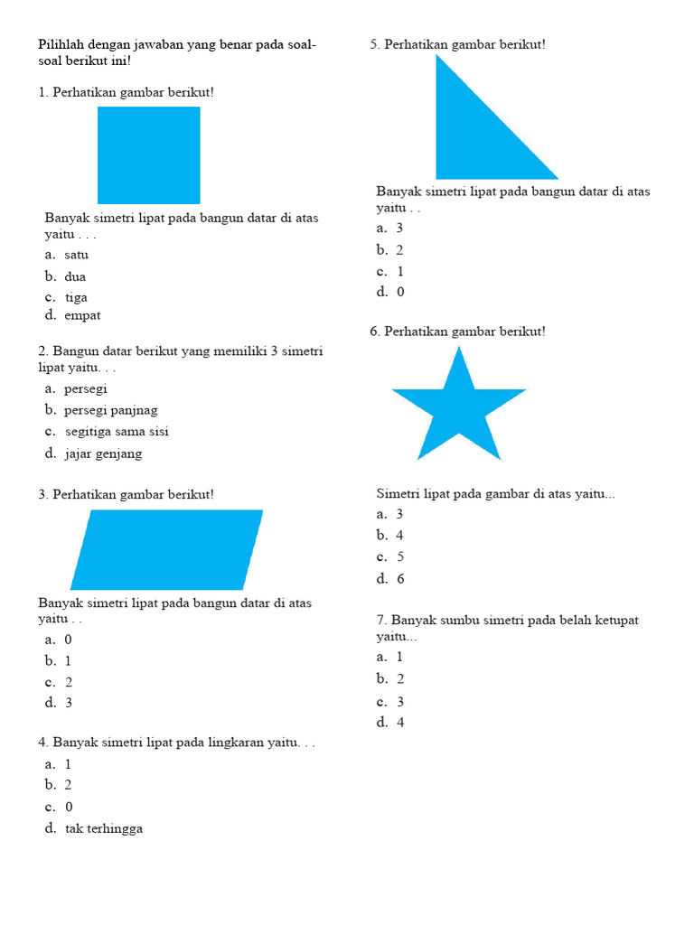 Pengayaan Kelas 3 (Simetri Lipat Bangun Datar) | PDF