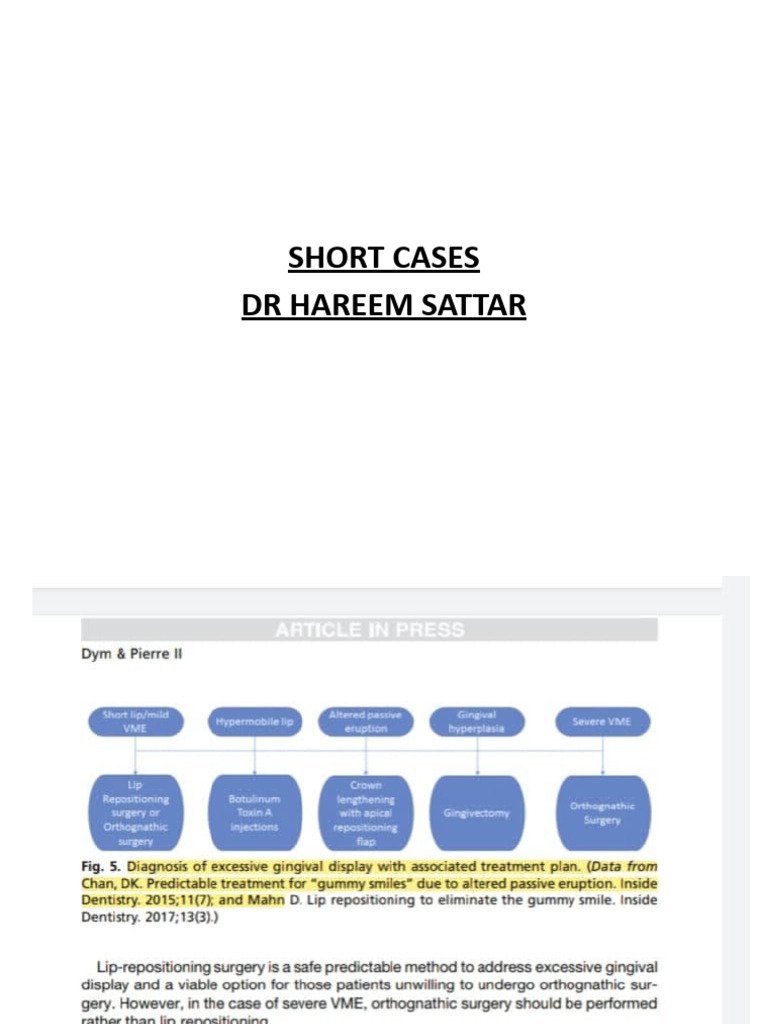 Short Cases New | PDF | Dental Anatomy | Diseases And Disorders