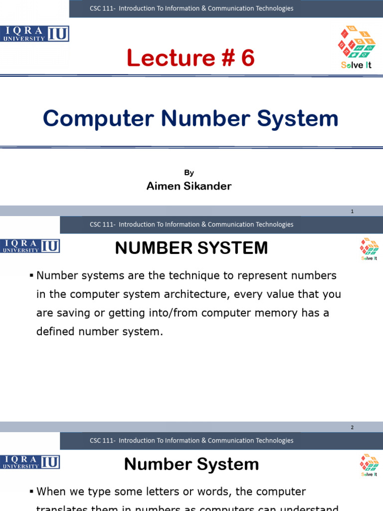 (ICT) Lecture # 06 | Download Free PDF | Ascii | Decimal