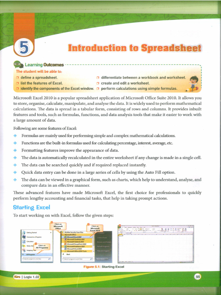 CH 5 Introduction To Spreadsheet | PDF