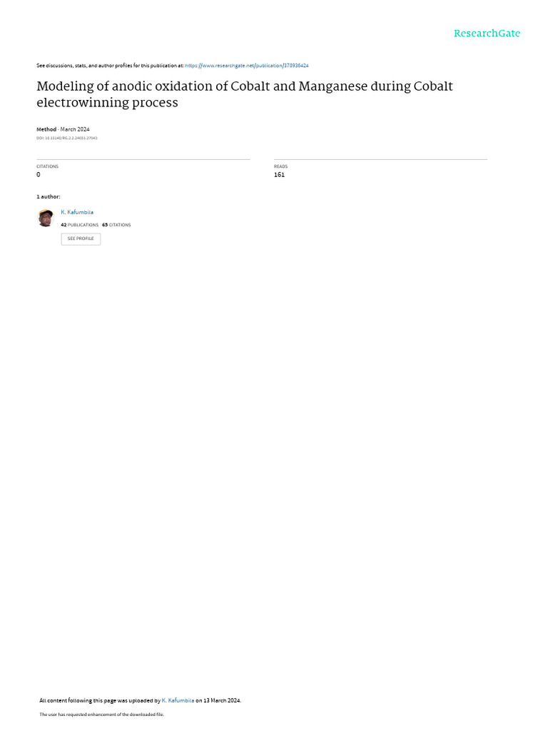 Modeling of Anodic Oxidation of Cobalt and Manganese During Cobalt ...