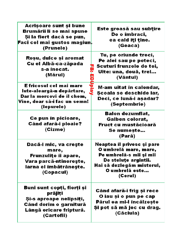 Toamna Ghicitori | PDF