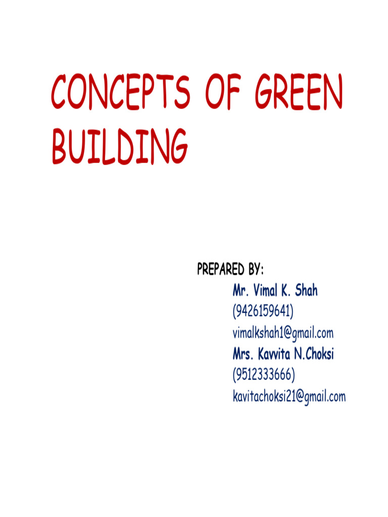 Concepts of Green Building | PDF | Green Building | Efficient Energy Use