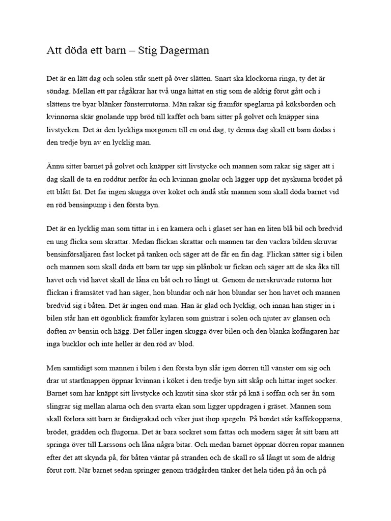 Att Döda Ett Barn Text (4) | PDF