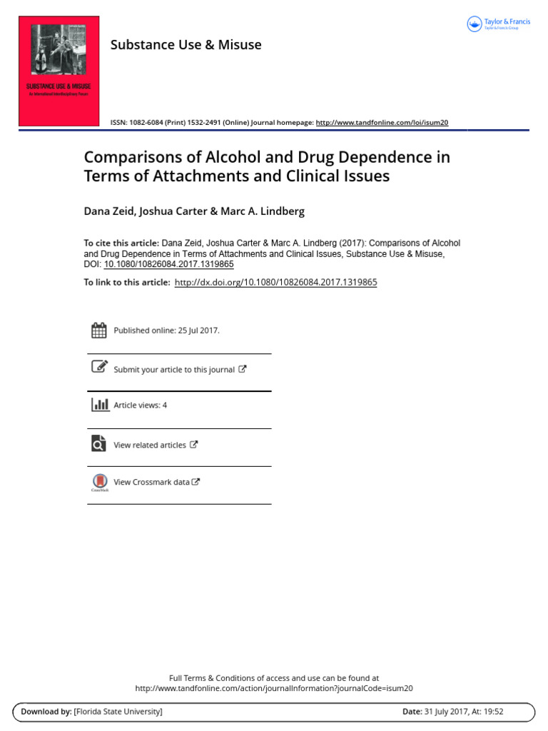Comparisons of Alcohol and Drug Dependen | PDF | Substance Dependence ...