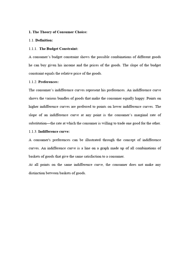 The Theory of Consumer Choice | PDF | Economic Theories | Consumer ...