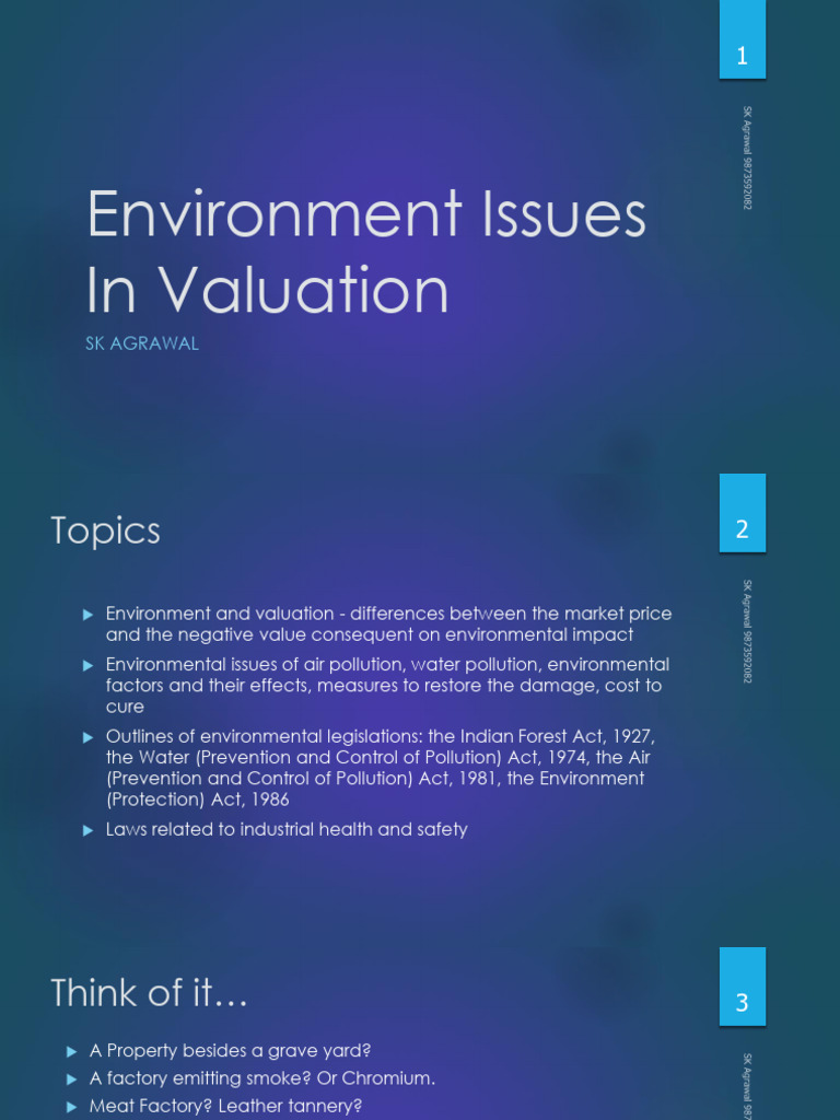 Environment Issues in Valuation 020520 - Ska | PDF | Sewage Treatment ...