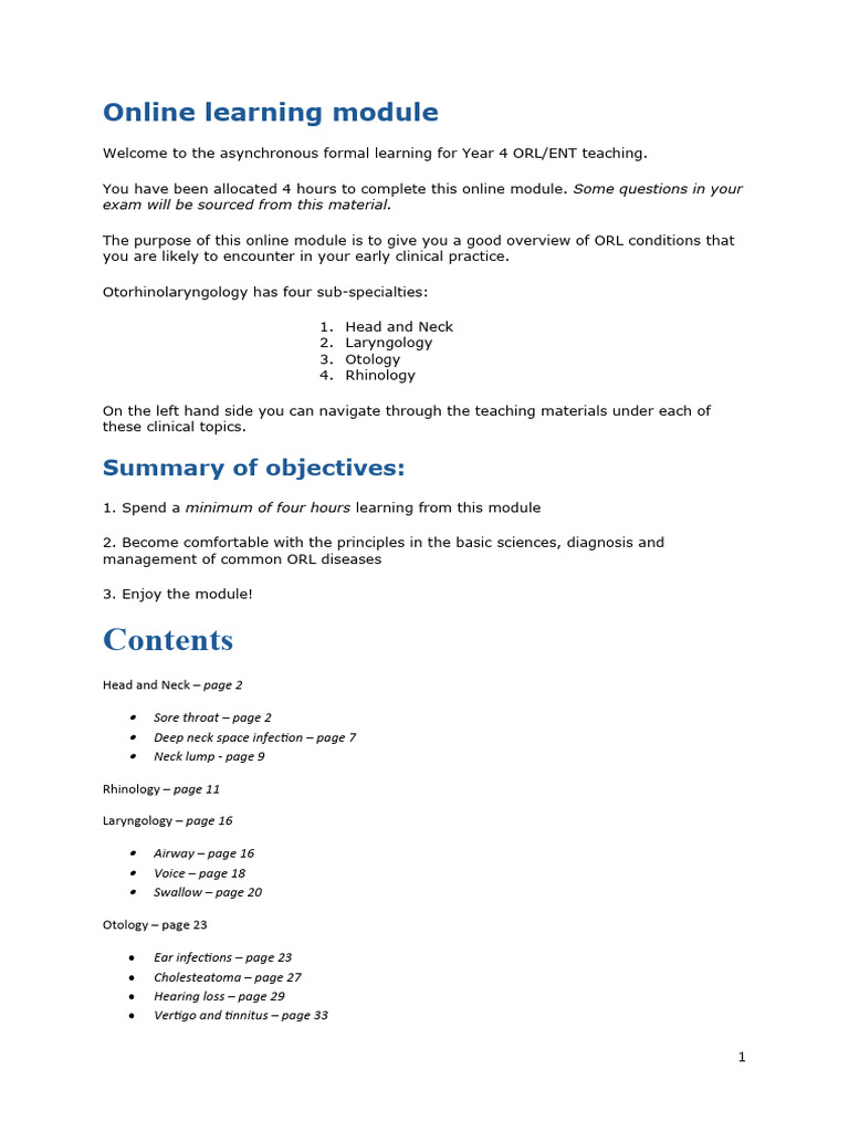 online_learning_module | PDF | Hearing Loss | Medical Specialties