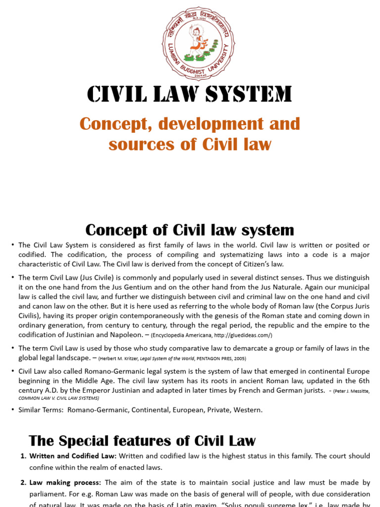 Overview of the Civil Law System | PDF | Civil Law (Legal System ...