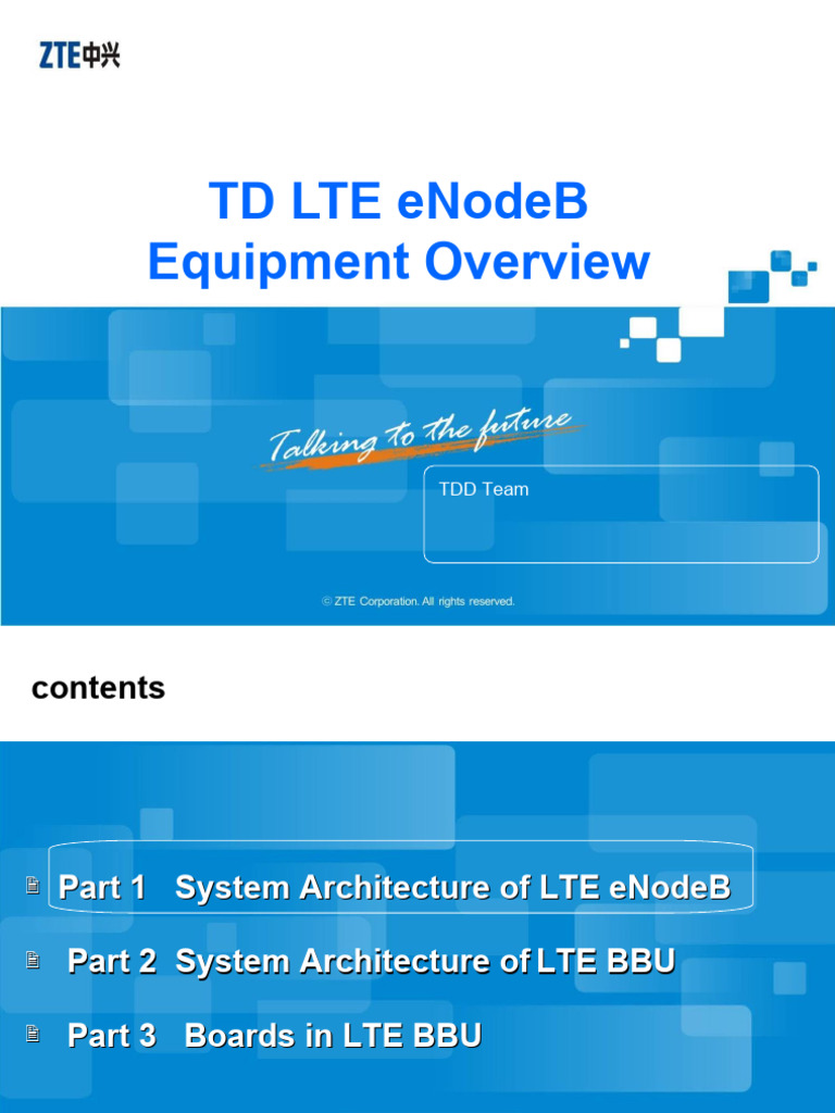 1, TD LTE eNodeB Equipment Overview | PDF | Amplifier | Power Supply