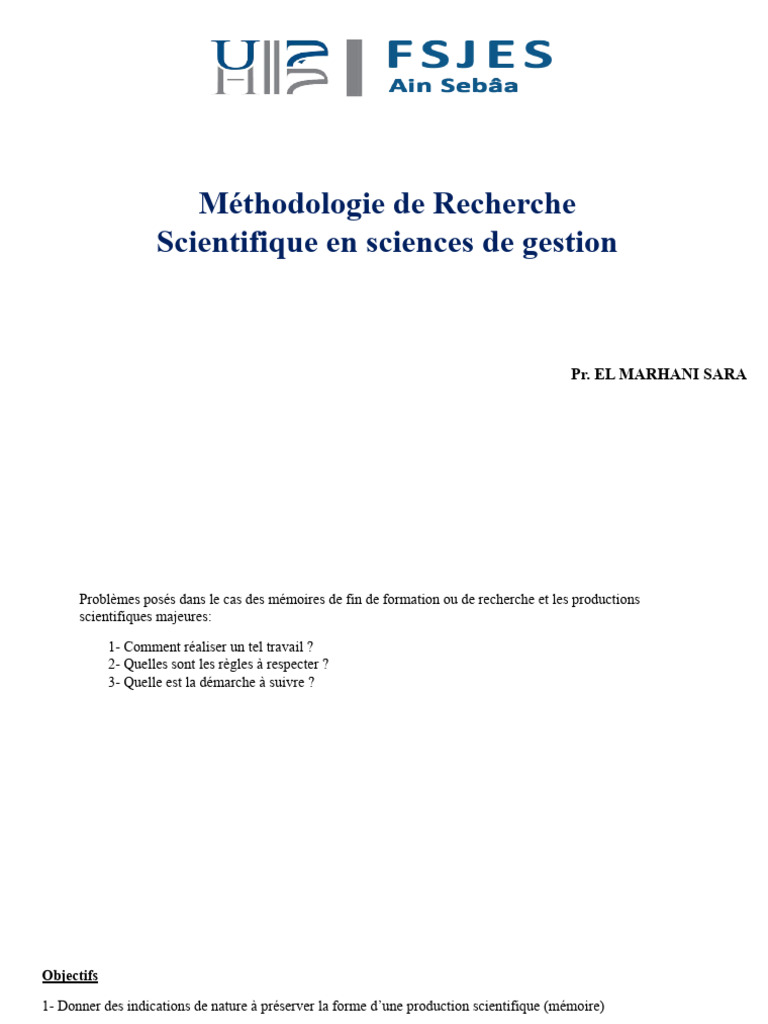 Cours Methodologie de Recherche | PDF | Épistémologie | Paradigme