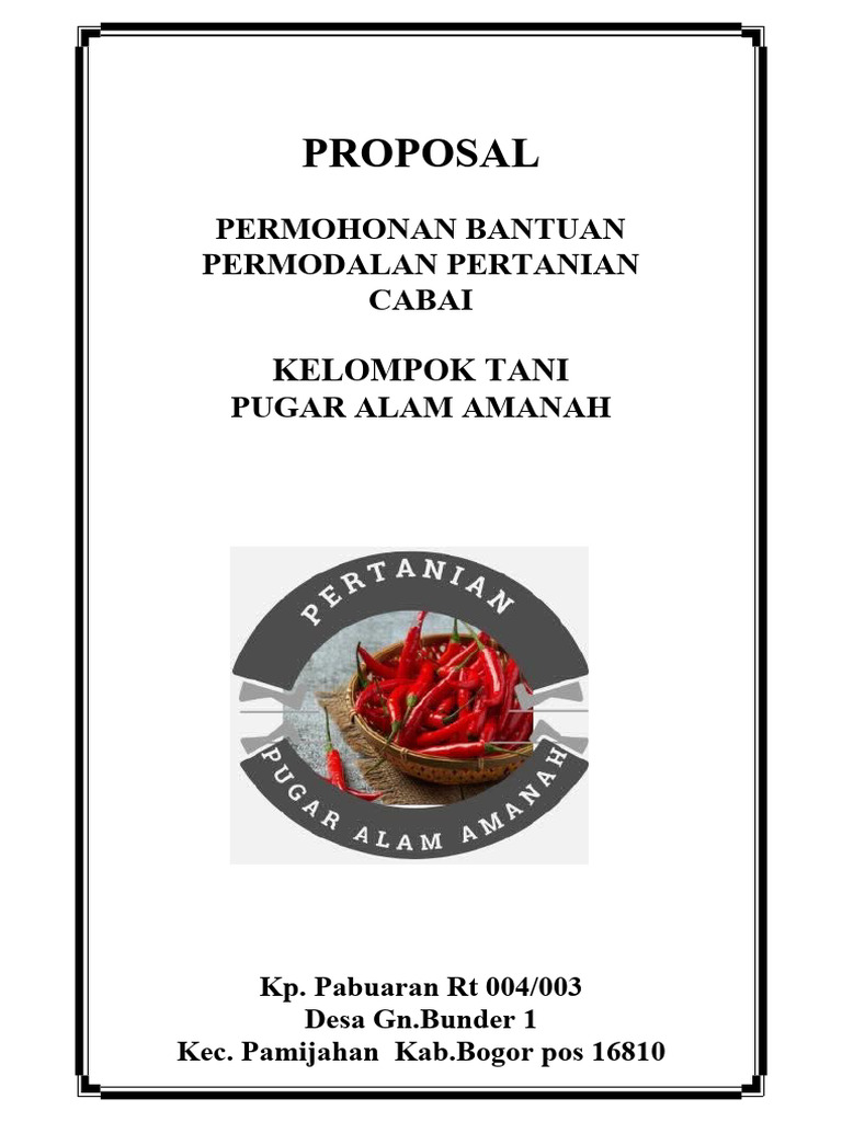 Proposal Pertanian Cabai | PDF | Griya & Taman | Teknologi & Rekayasa
