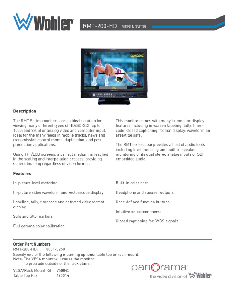 RMT 200 HD | PDF | Computer Monitor | Video