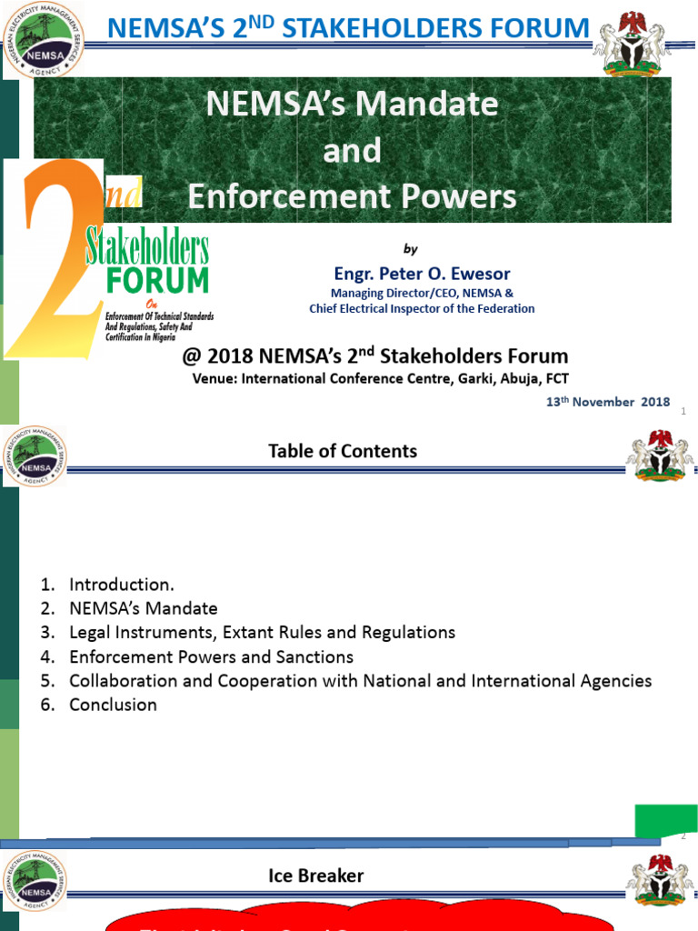 NEMSA Mandate and Enforcement Powers | PDF | Safety