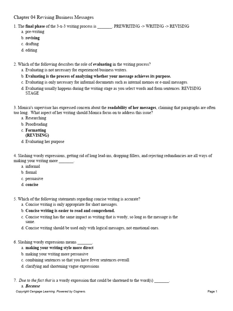 Chapter 04 Revising Business Messages MHH | PDF | Proofreading | Typefaces