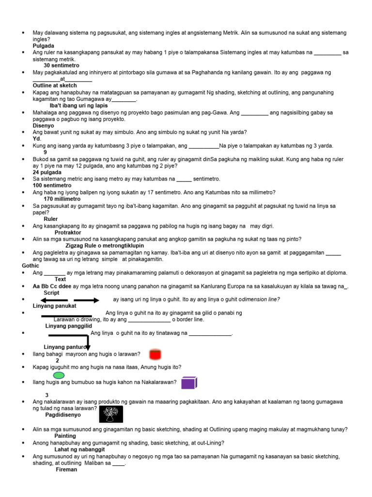 Handout Review Gr. 4 Epp | PDF