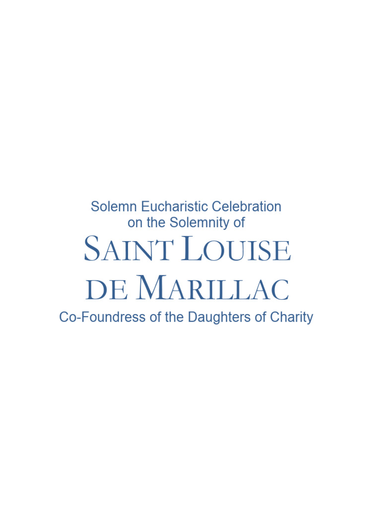 Liturgy for the Solemnity of Saint Louise de Marillac | PDF | Mass ...