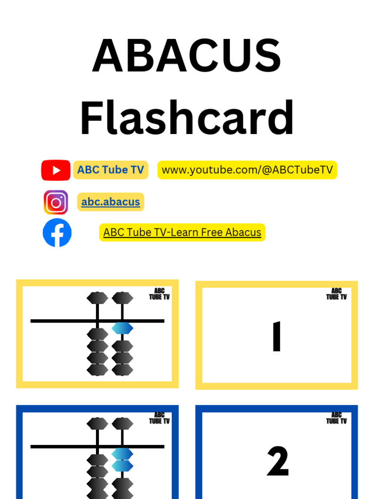 Abacus 1 to 100 Counting Numbers | PDF