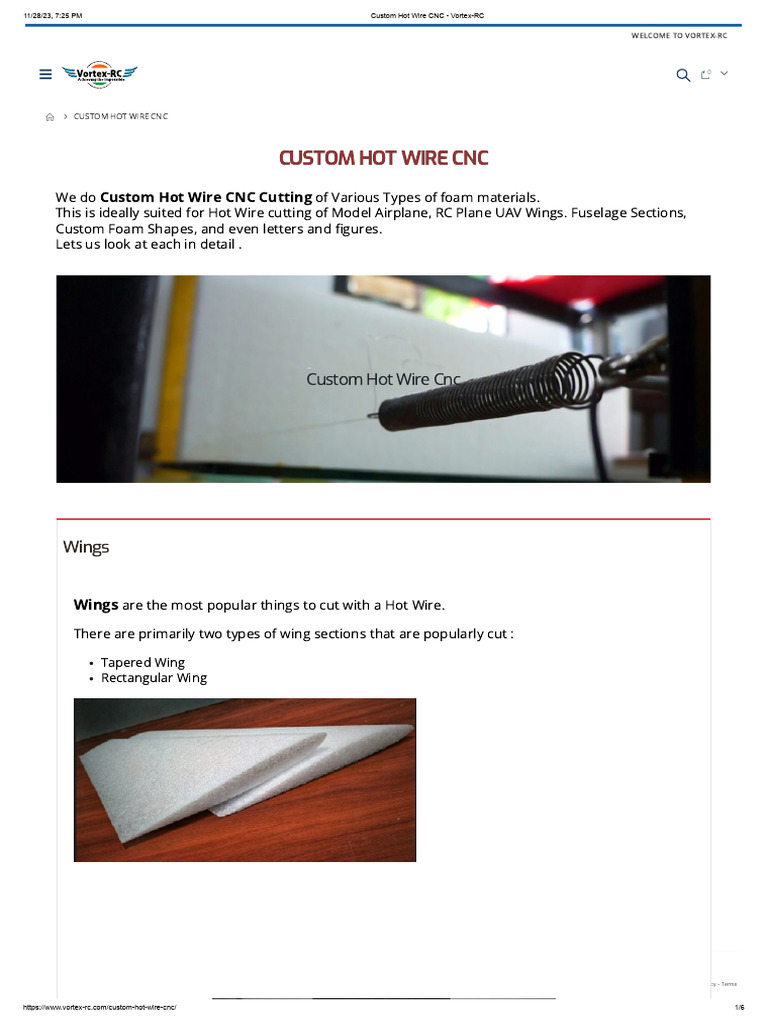 Custom Hot Wire CNC - Vortex-RC | PDF | Spar (Aeronautics) | Airplane