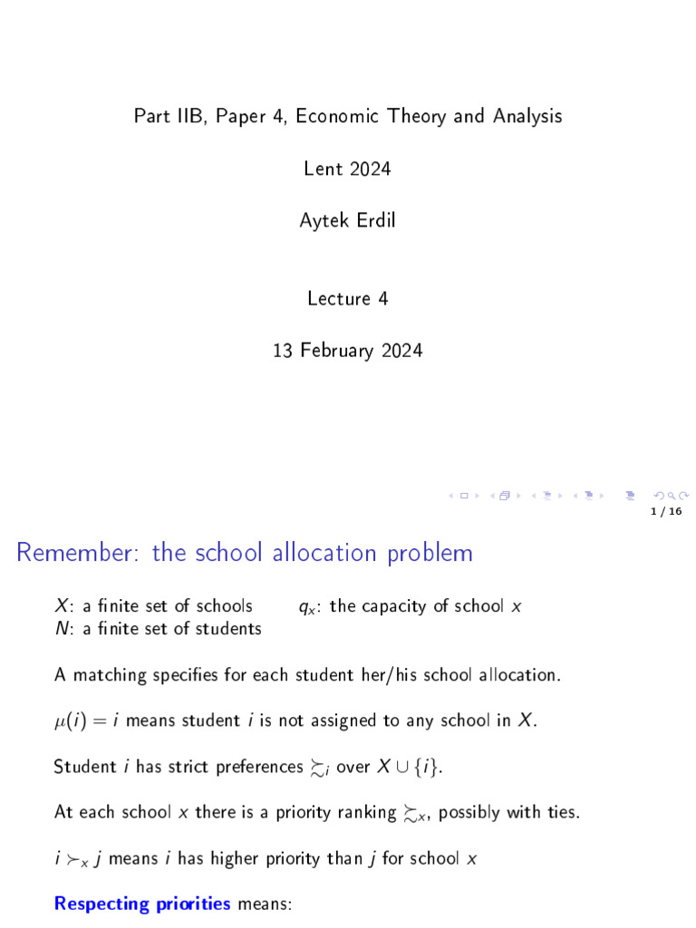 School Allocation and Priority Ties Analysis | PDF | Pareto Efficiency | Economic Theories