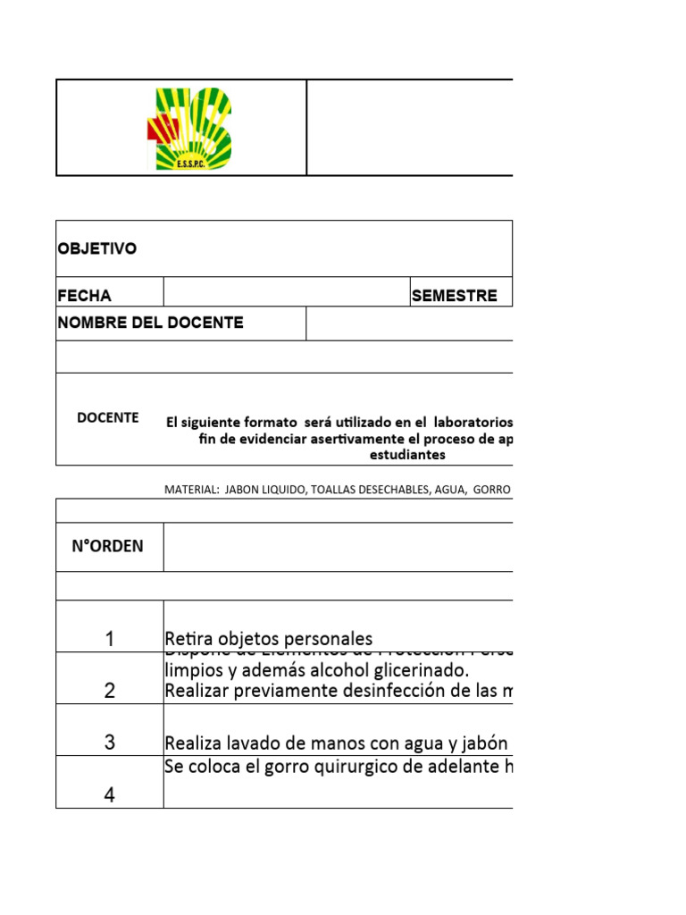 Lista de Chequeo Epp | PDF | Lavado de manos | Guante