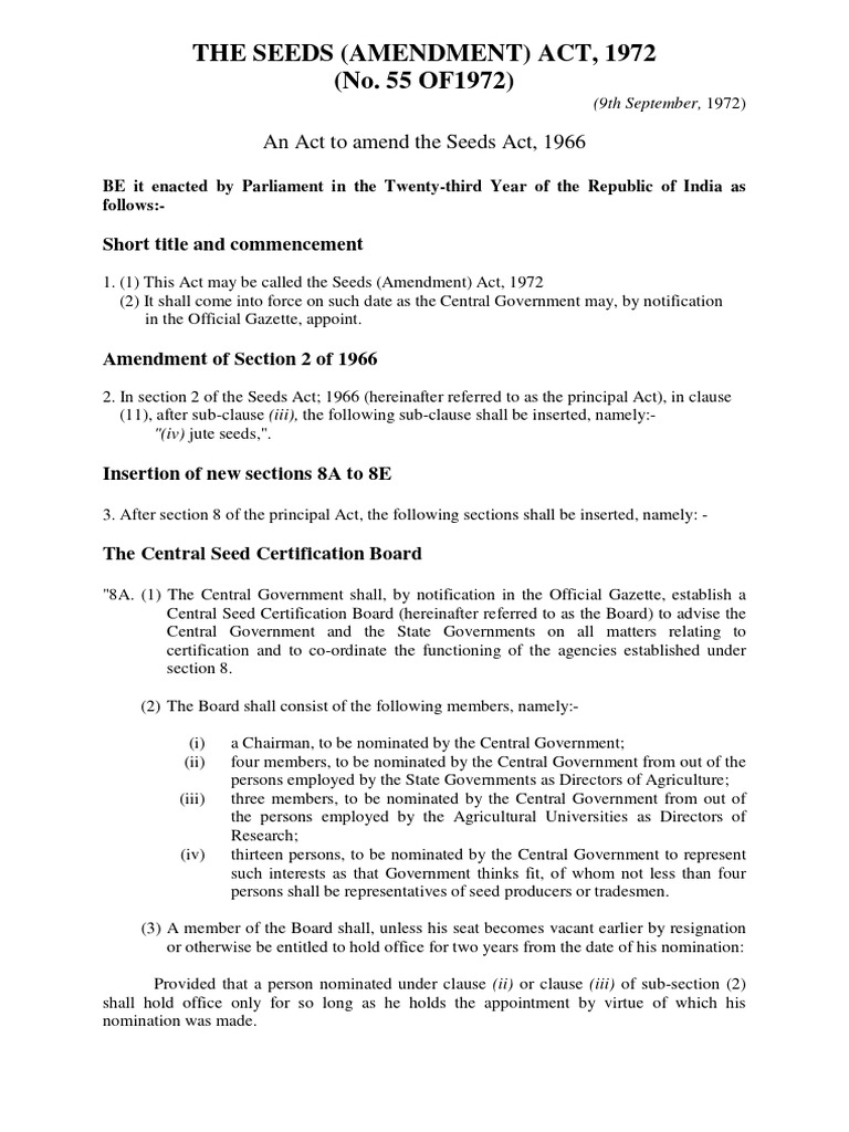 SEED Ammendment Act 1974 | PDF | Common Law | Political Charters