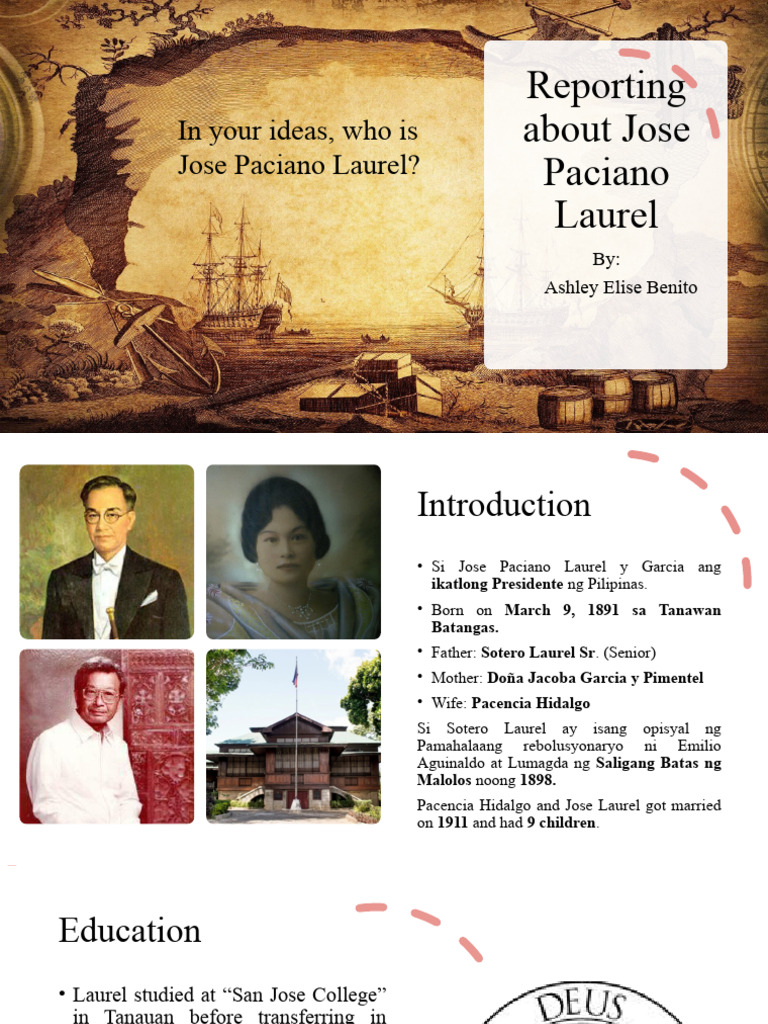 Reporting About Jose Paciano Laurel | PDF | Philippines | Government