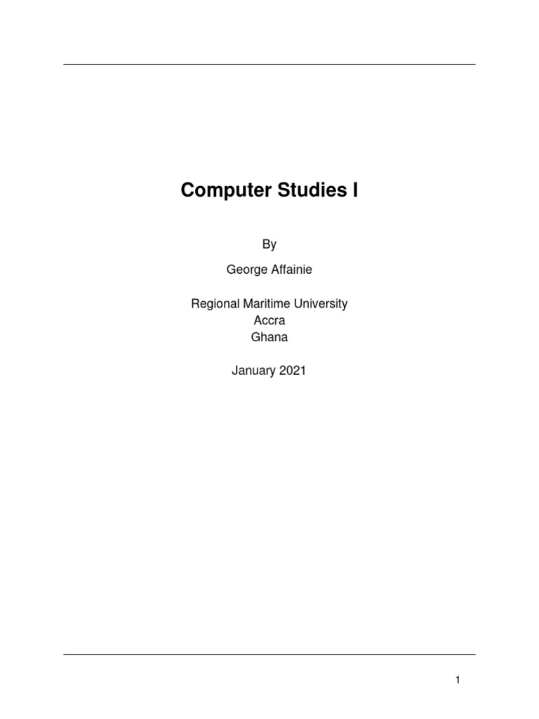 Computer studies | PDF | Personal Computers | Operating System