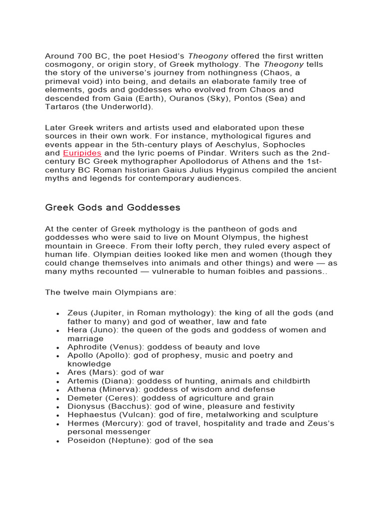 Greekmyth 2 | PDF | Greek Mythology | Twelve Olympians