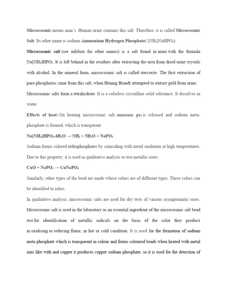 Microcosmic Salt Theory | PDF