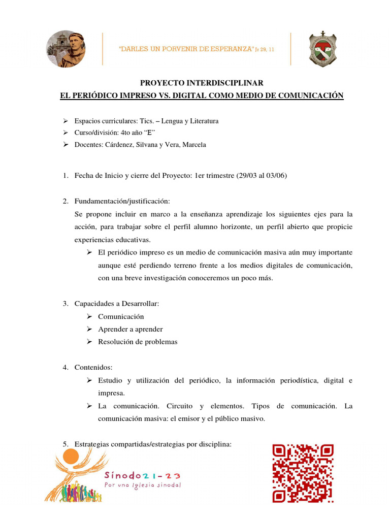 Proy - Artic.interdisc - Lengua y Tics-4toe-2022 | PDF | Comunicación ...