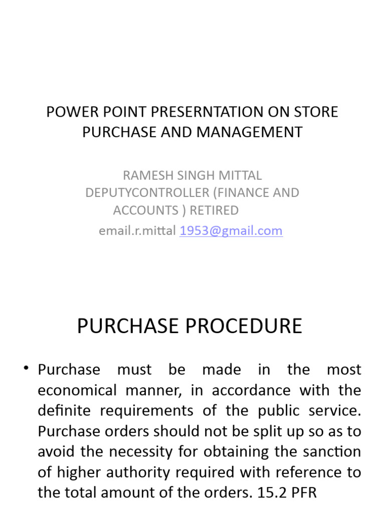 Store Purchase Management Guidelines | PDF | Business
