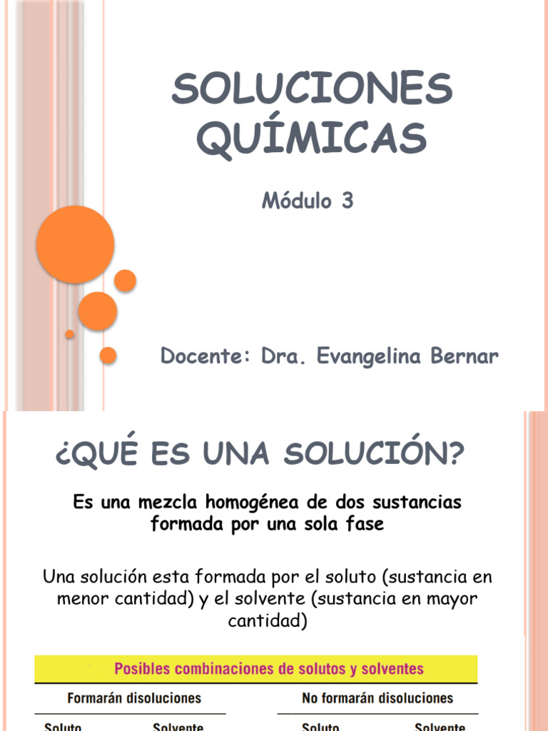 Soluciones Químicas | PDF | Solubilidad | Concentración
